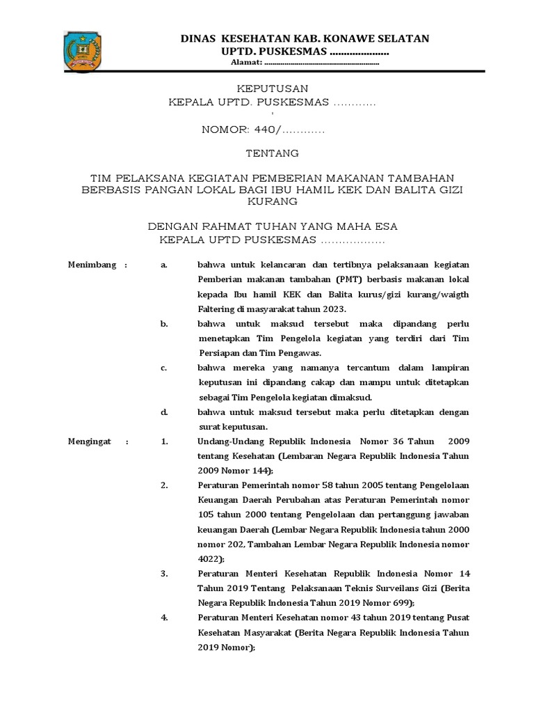 SK Tim Pelaksana | PDF