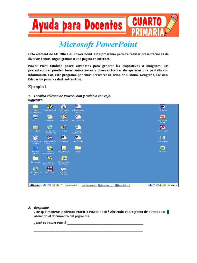 Microsoft Powerpoint para Cuarto de Primaria | PDF | Microsoft PowerPoint | Informática