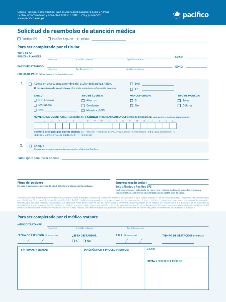 Formato de Reembolso | PDF | Diagnostico medico | Medicina CLINICA
