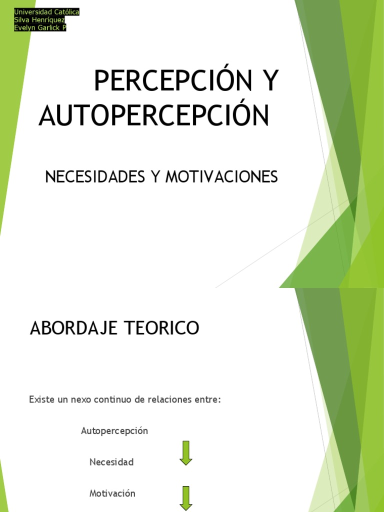 Clase 6 Percepcion y Autopercepción Necesidades y Motivaciones | PDF