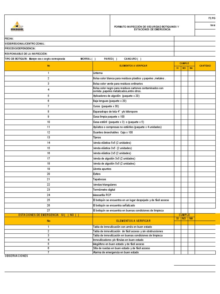 Formato Inspeccion | PDF