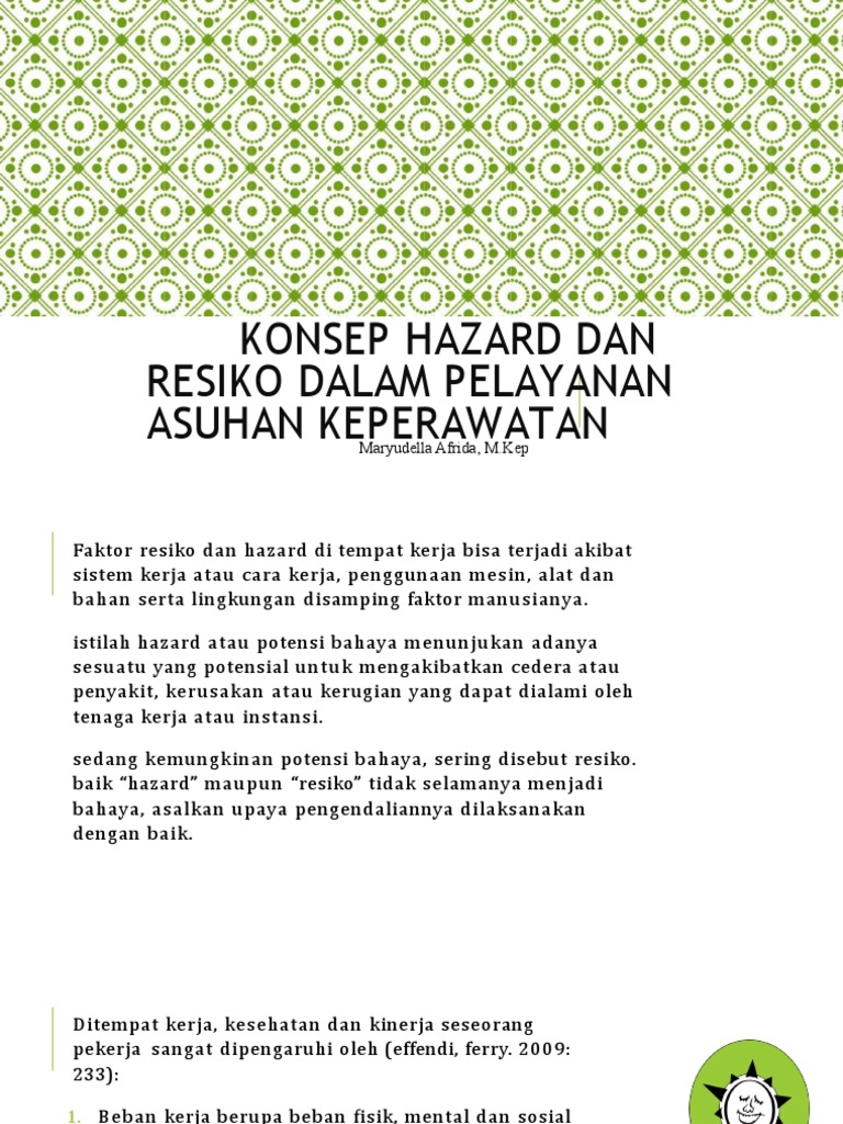 Hazard dan Risiko dalam Asuhan Keperawatan | PDF | Sains & Matematika