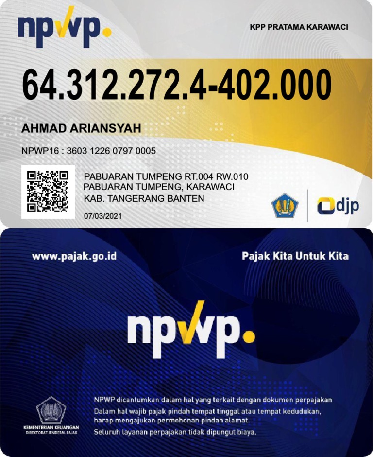 NPWP Kab Tangerang Karawaci | PDF