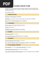 Hotel Guest Incident Report Form | PDF | Law