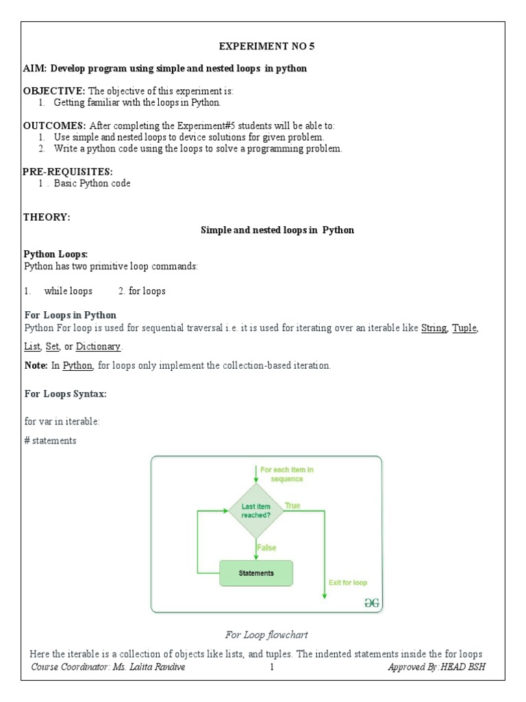 Python Labmanual Exp5 Pdf Control Flow Python Programming Language