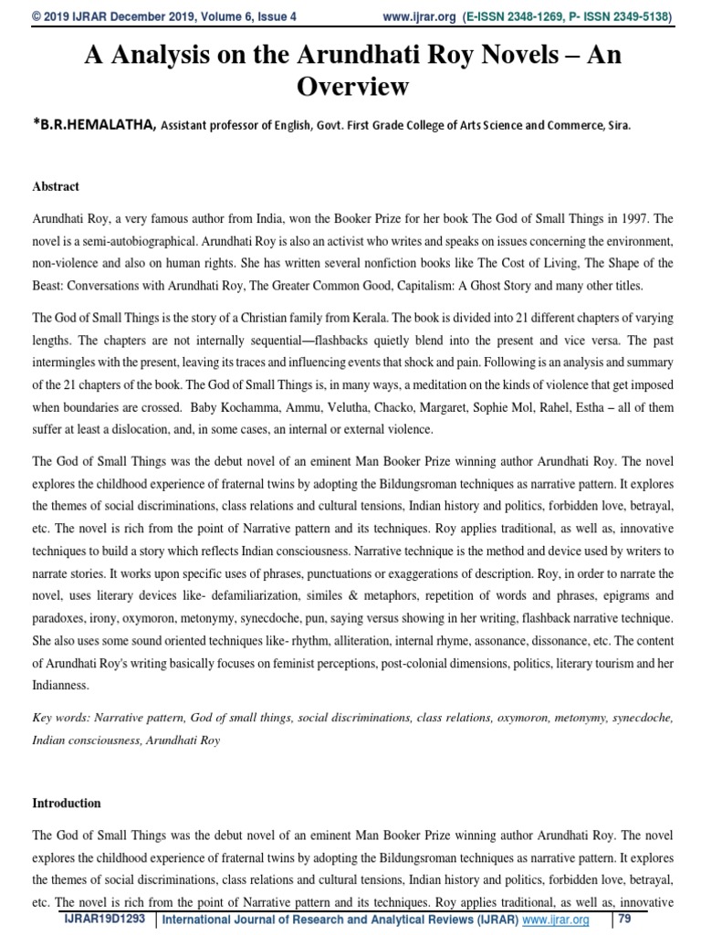 Analysis of Arundhati Roy's Novels | PDF