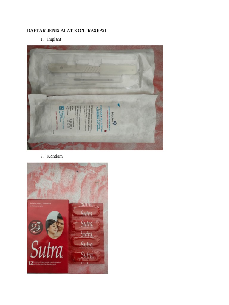 Daftar Jenis Alat Kontrasepsi | PDF
