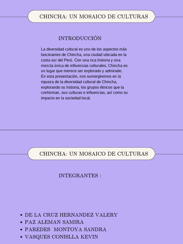 Chincha: Diversidad Cultural Rica | PDF | Ciencias sociales