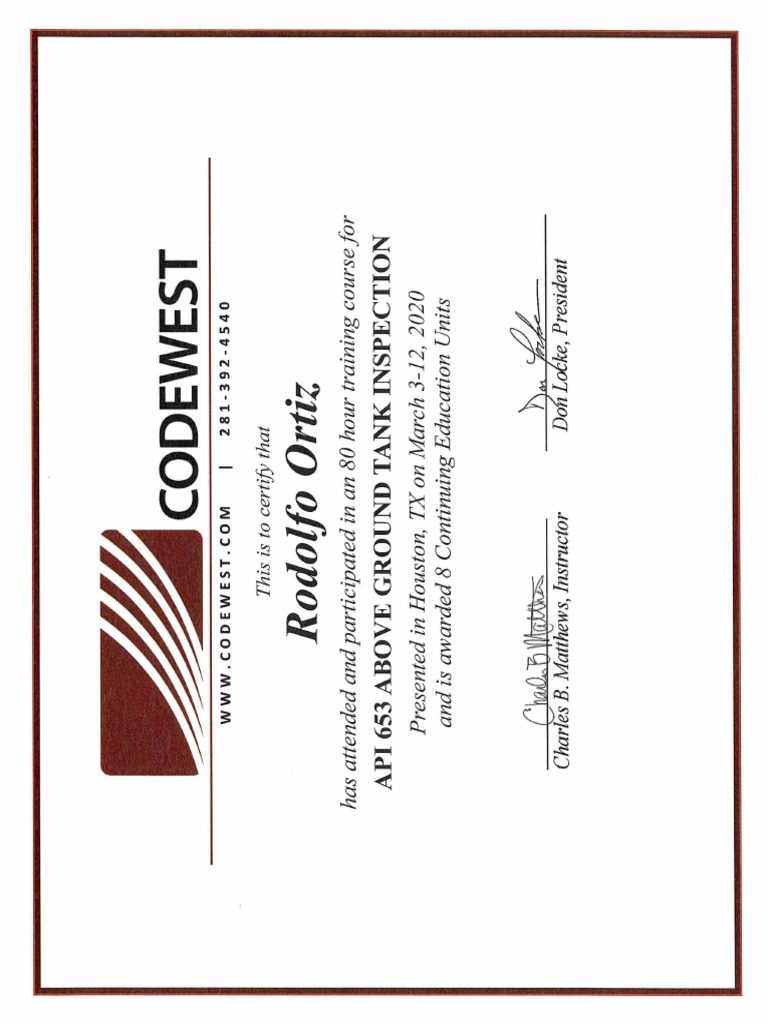 Curso API 653 Storage Tanks | PDF