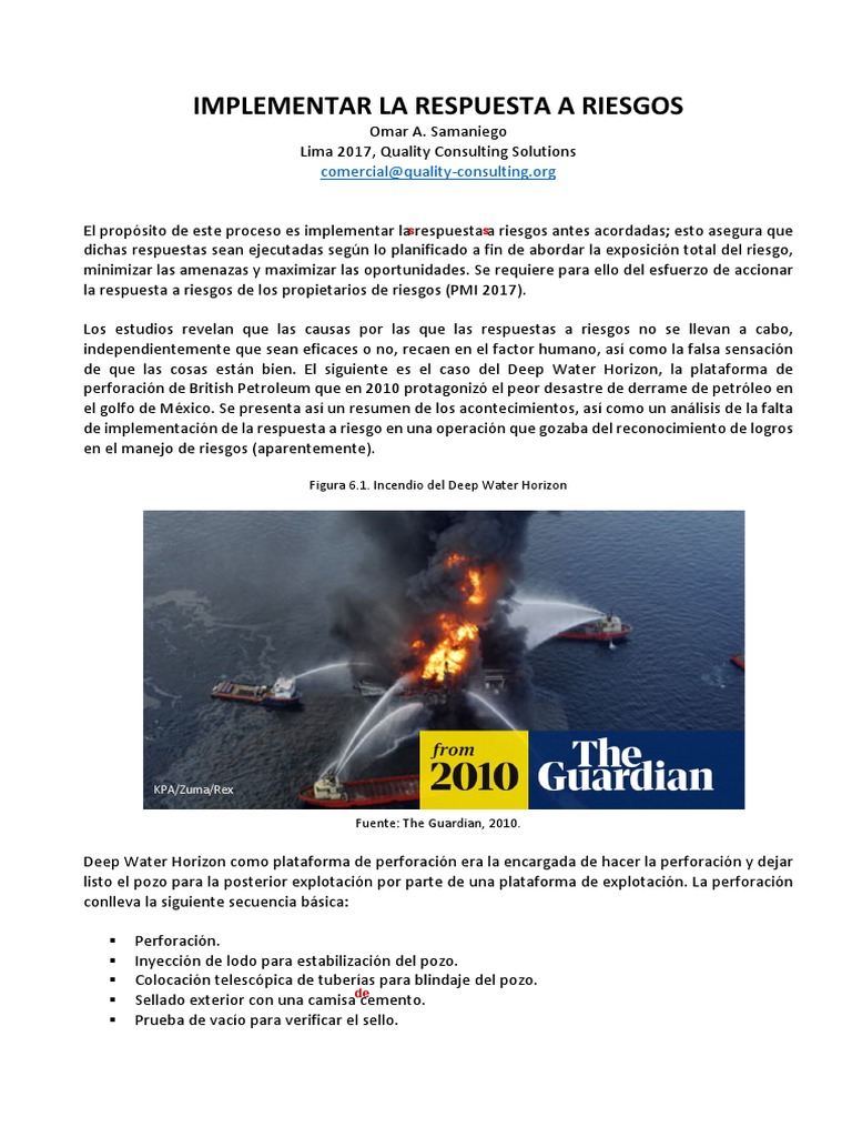 6-Implementar La Respuesta A Riesgos Revb-P15-2 | PDF | Incertidumbre ...