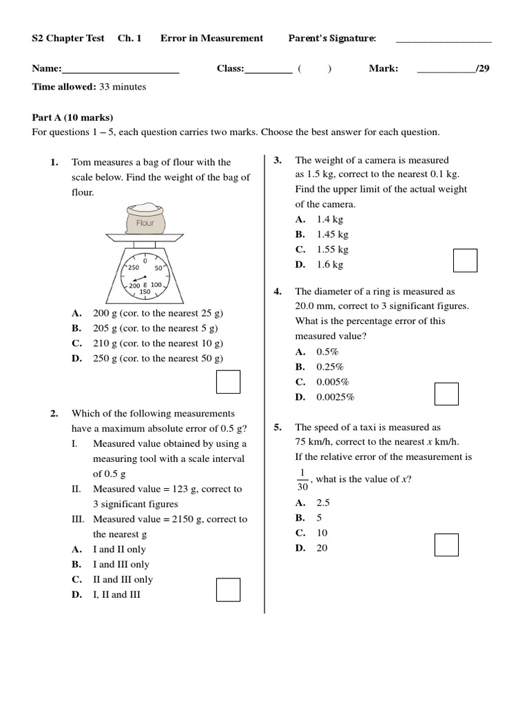 2A01 Test E | PDF | Significant Figures | Metrology