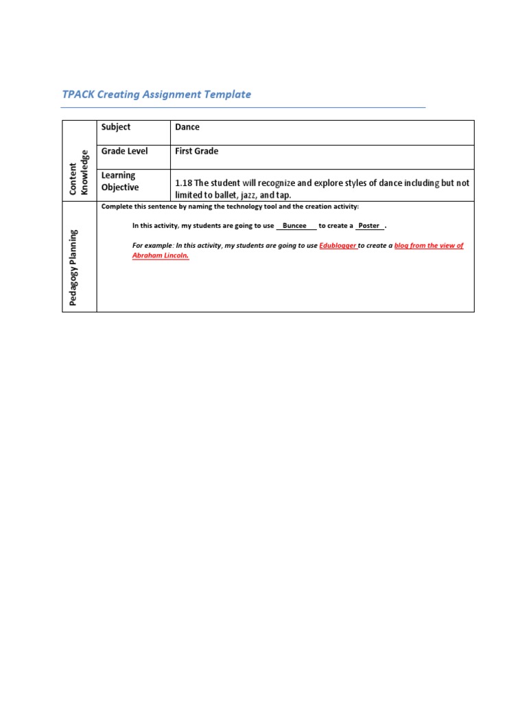 Annotated-tpack 20template Creating 20 Fall20 20 281 29 | Pdf