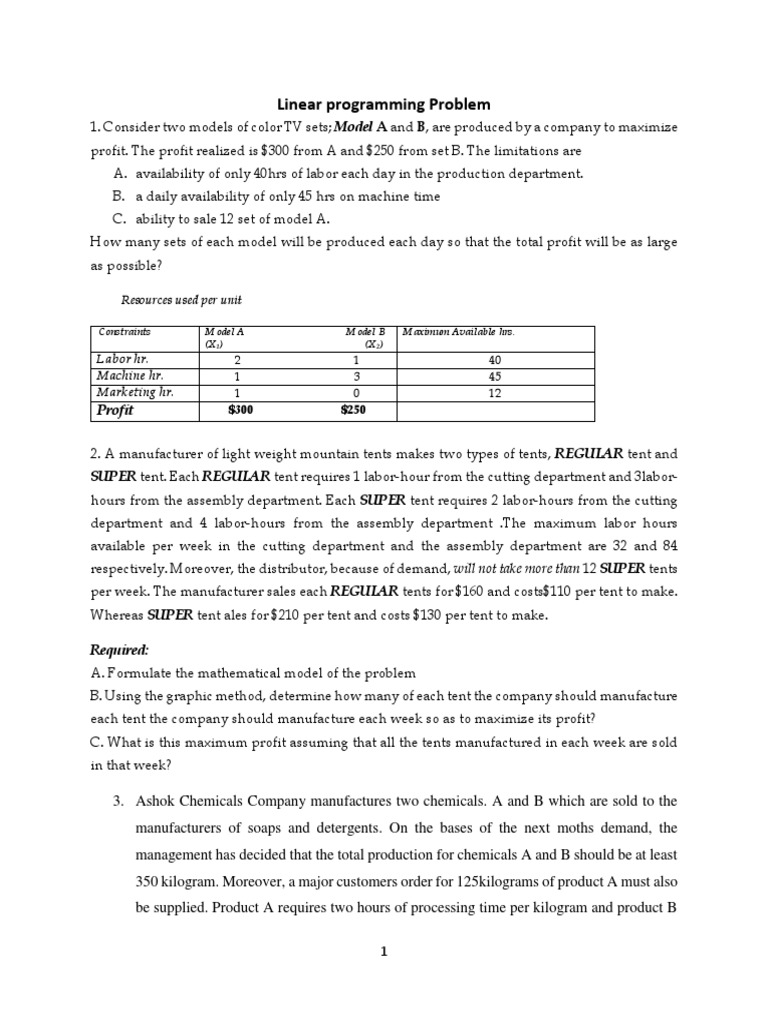 QAMD - Work Sheet (SC) | PDF | Mathematical Optimization | Linear Programming