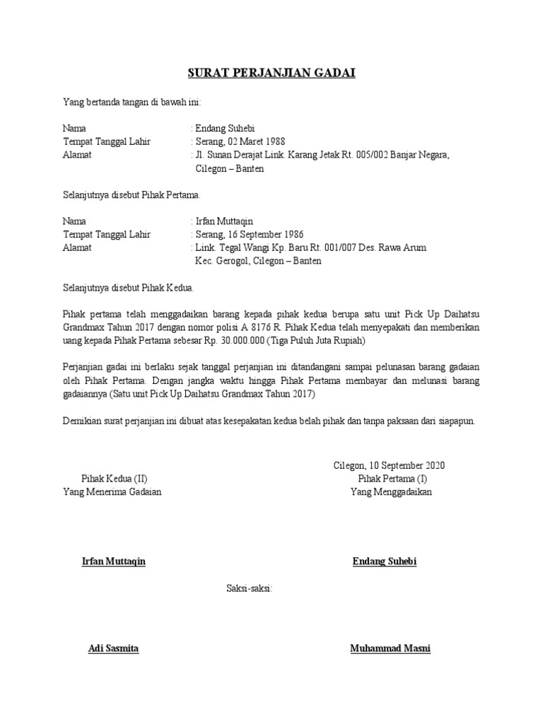 Surat Gadai | PDF