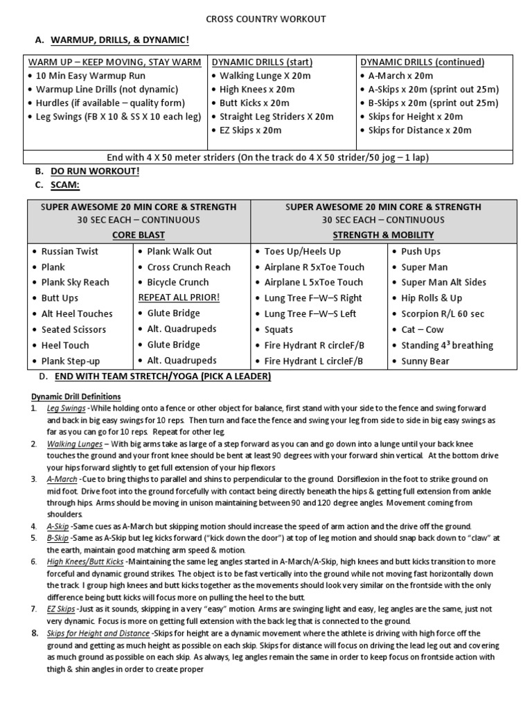 Cross Country Practice Structure 2023 | PDF | Anatomical Terms Of ...