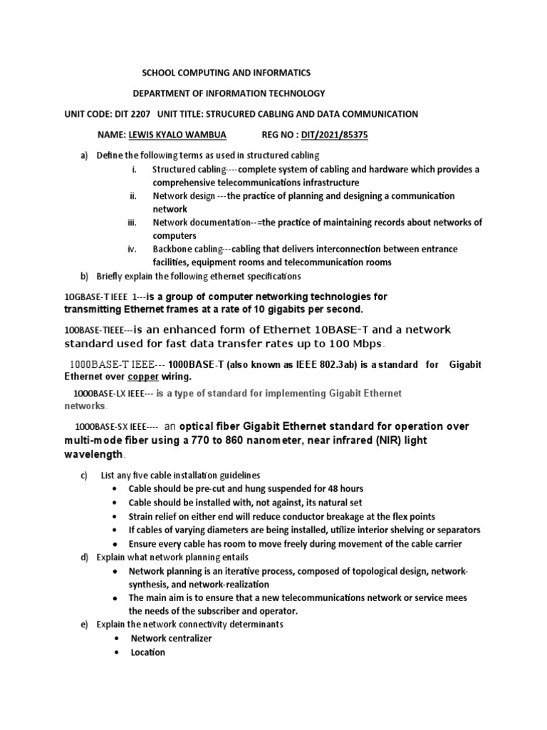 Structured Cat | PDF | Computer Network | Ethernet