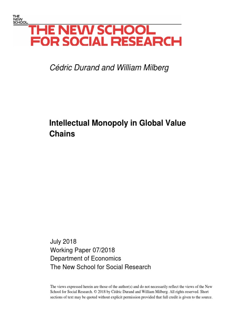 Cedric Durand & William Milberg Intelectual Monopoly in Global Value ...