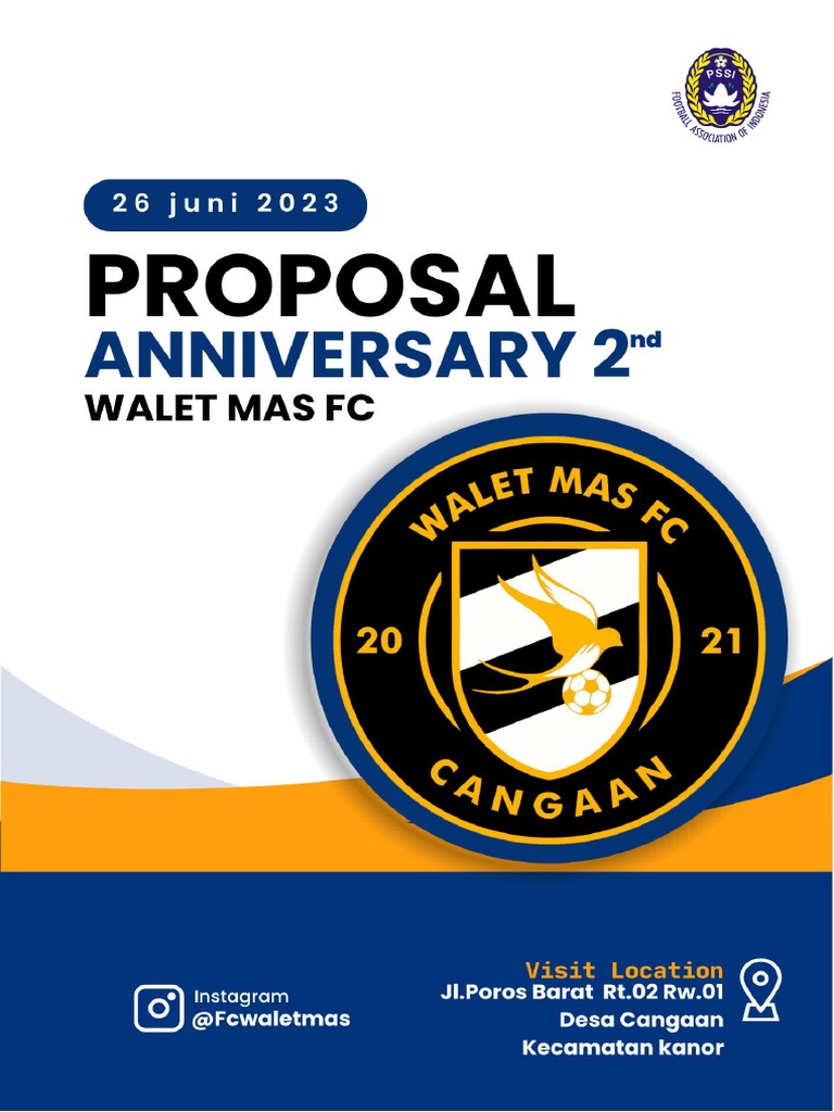 Permohonan Dana Anniversary Walet Mas FC | PDF