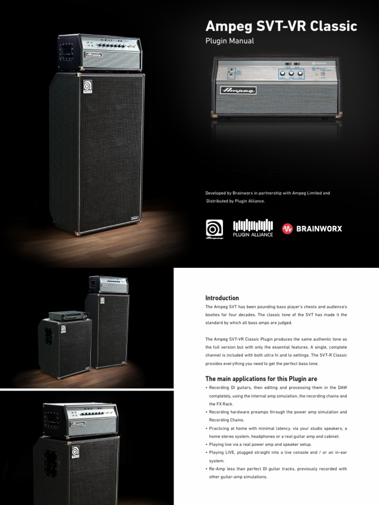 Ampeg SVTVR Classic Manual | PDF | Recording | Audio Electronics