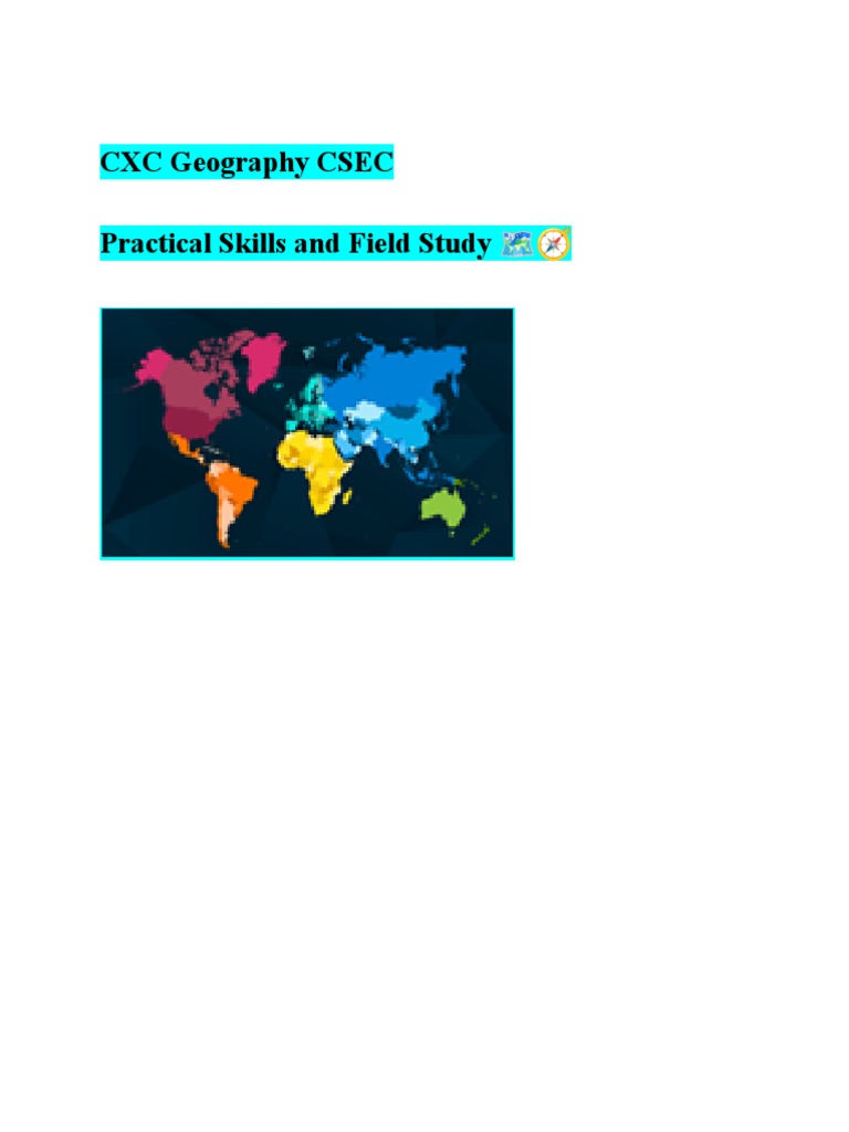 CXC Geography CSEC - Practical Skills and Field Study ? ? Notes | PDF ...