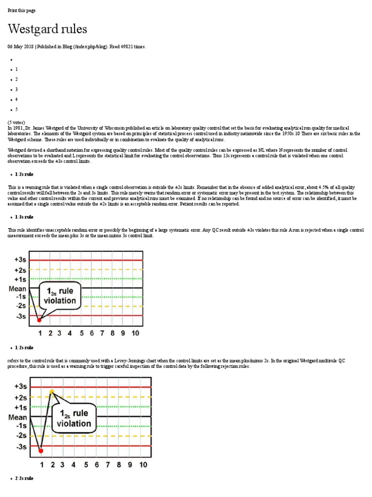 Accu-Clinic - Westgard Rules | PDF | Observational Error | Methodology