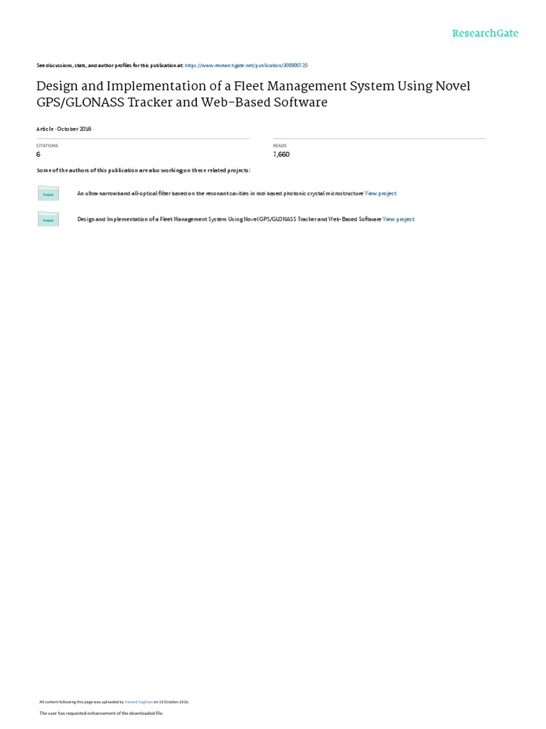 Design And Implementation Of A Fleet Management Sy Pdf General