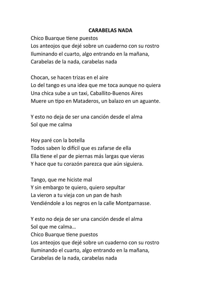 Canción Poética: Carabelas de la Nada | PDF | Poesía