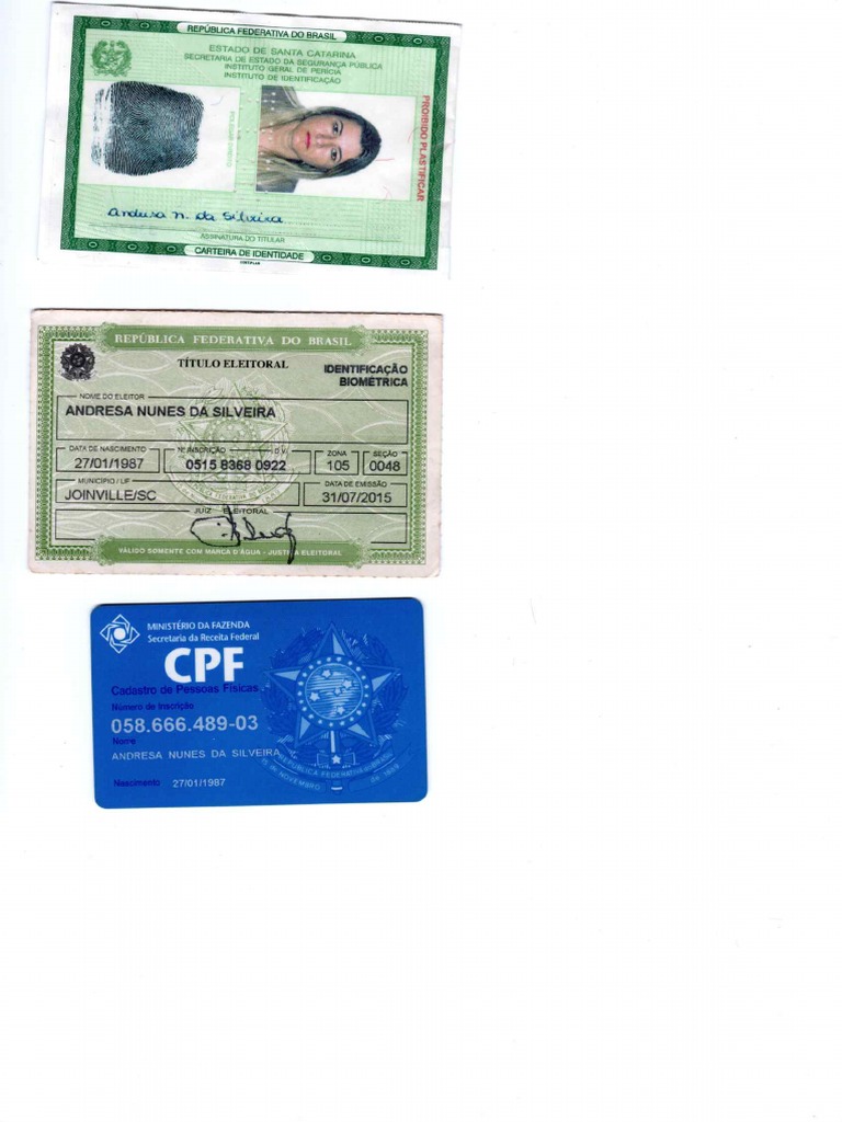 RG CPF Título Eleitoral | PDF