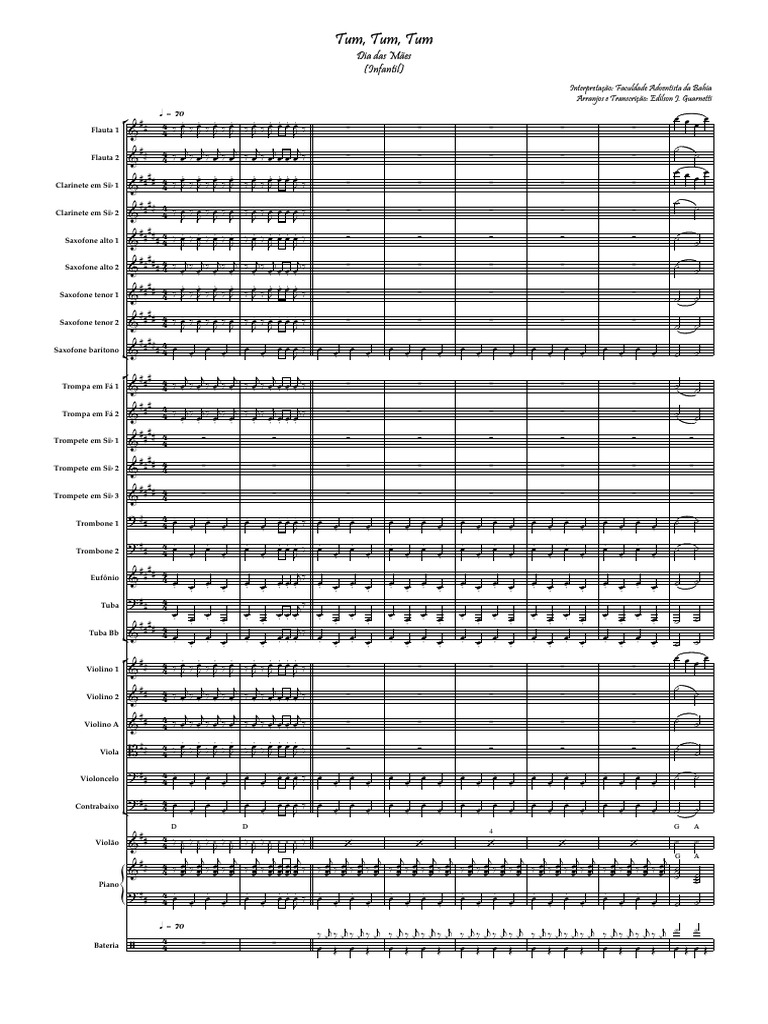 Tum, Tum, Tum (Dia das Mães) - Partituras e partes | PDF
