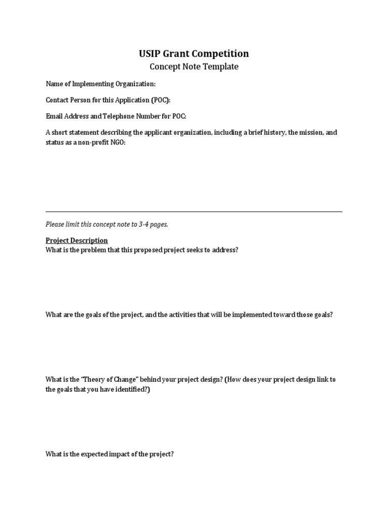 Concept Note Template | PDF