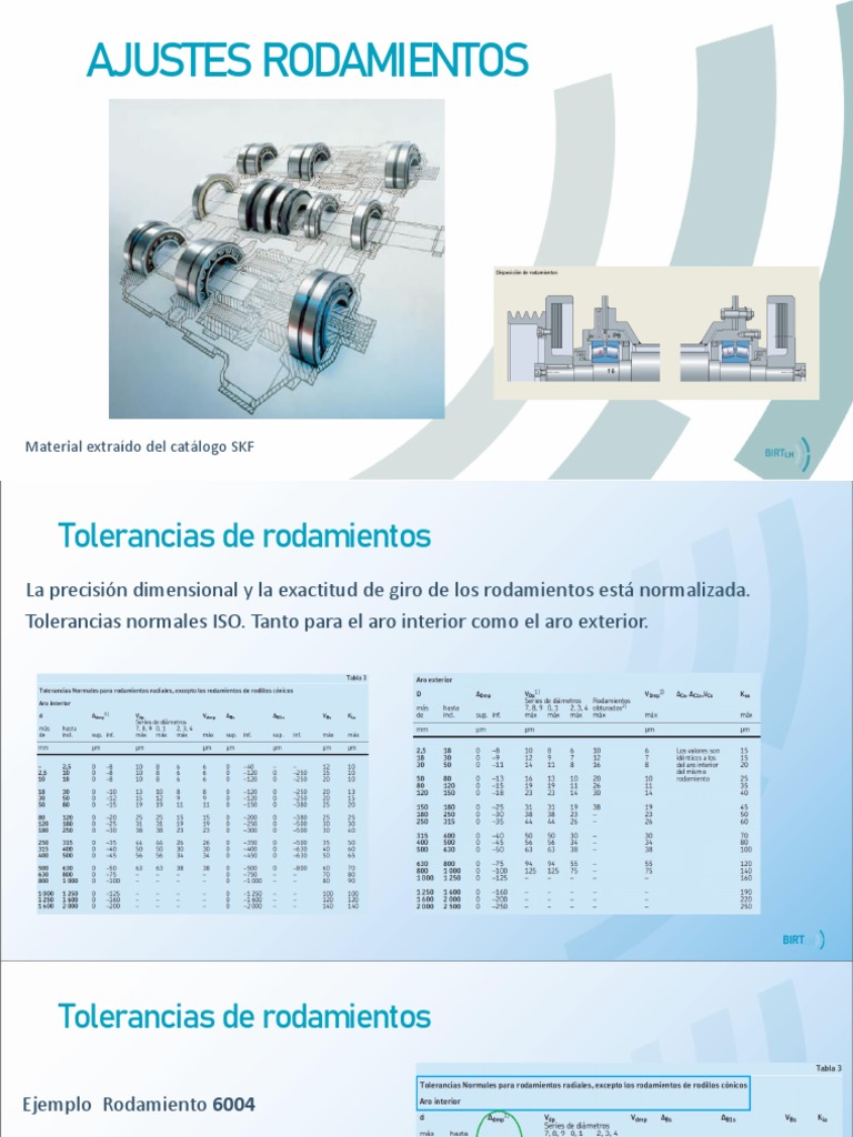 Ajustes de Rodamientos y Tolerancias | PDF | Engranaje | Física ...