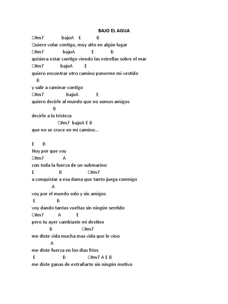 Bajo El Agua - Manuel Medrano | PDF