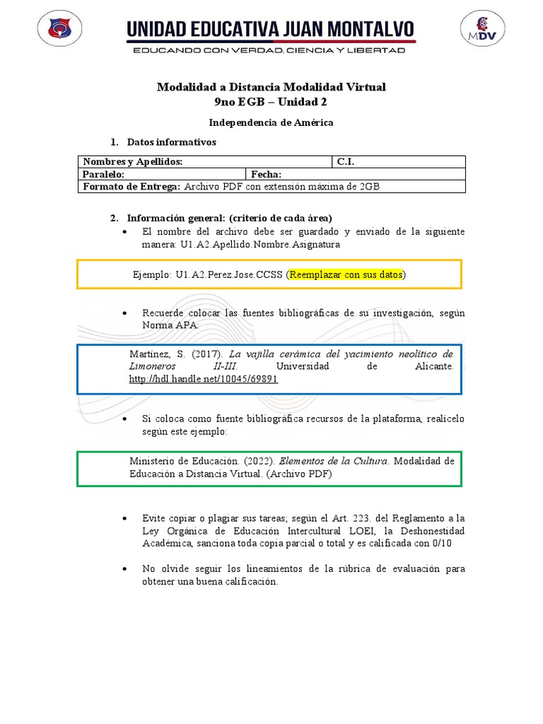 Actividad De Aprendizaje 3 Unidad 2 Pdf