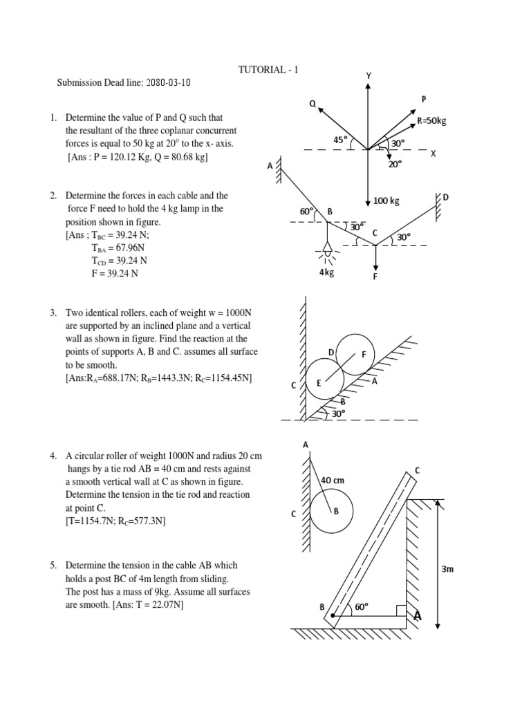 Tutorial-1 Unit 2 | PDF | Classical Mechanics | Physical Sciences