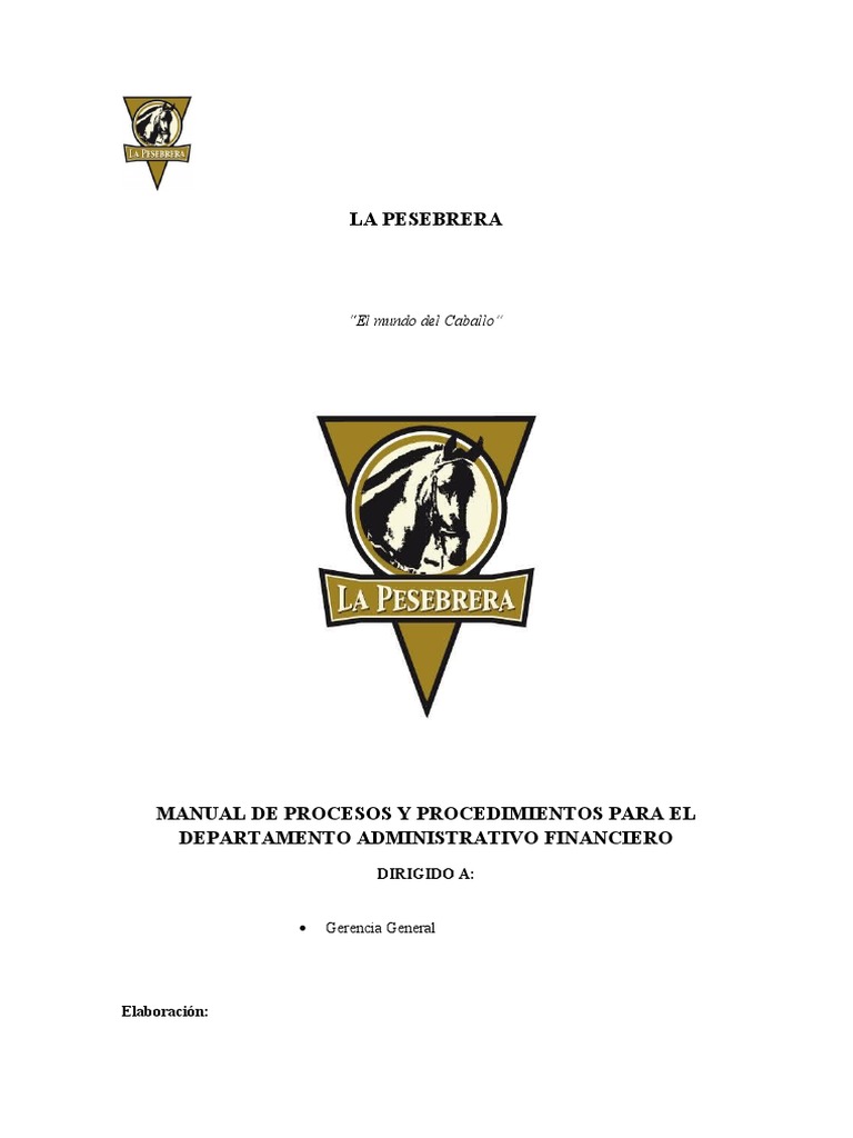 Manual de Procesos y Procedimientos La Pesebrera (2) | PDF