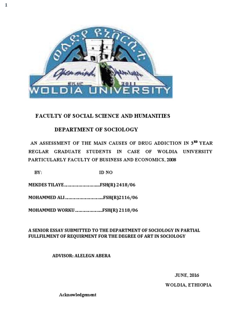 Woldya Universty | PDF | Substance Abuse | Psychoactive Drugs Woldya Universty | PDF | Substance Abuse | Psychoactive Drugs