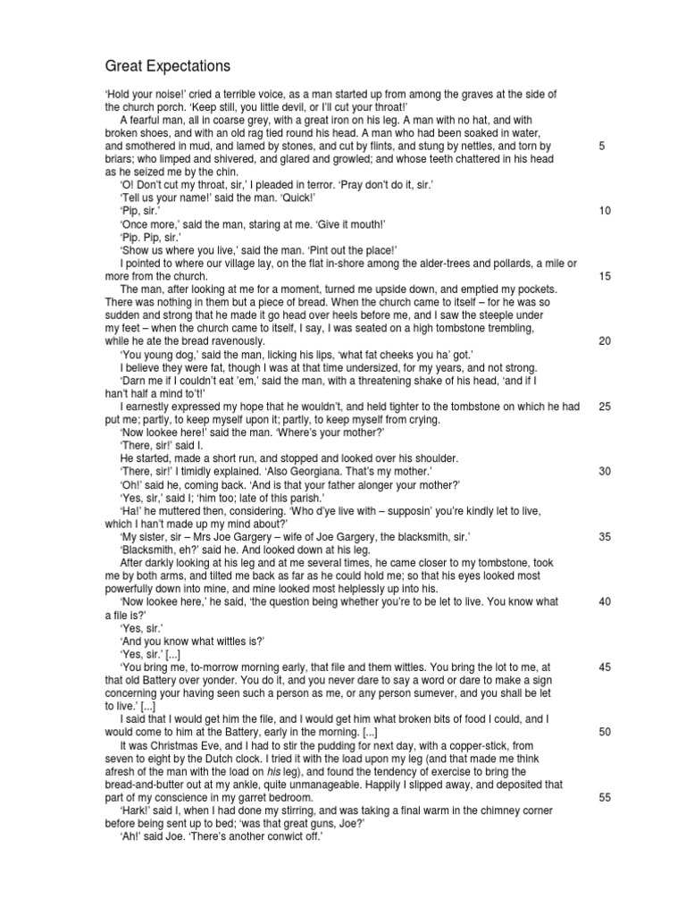 Comprehension Great Expectations | PDF