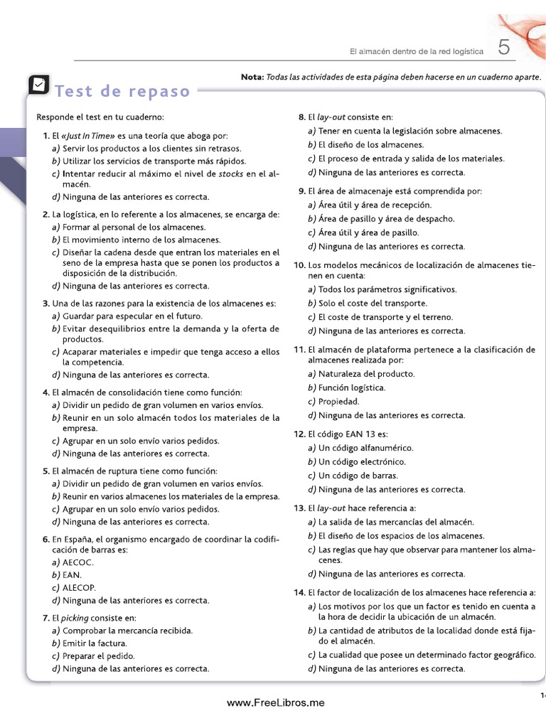 Test Logistica Tema 5 | PDF