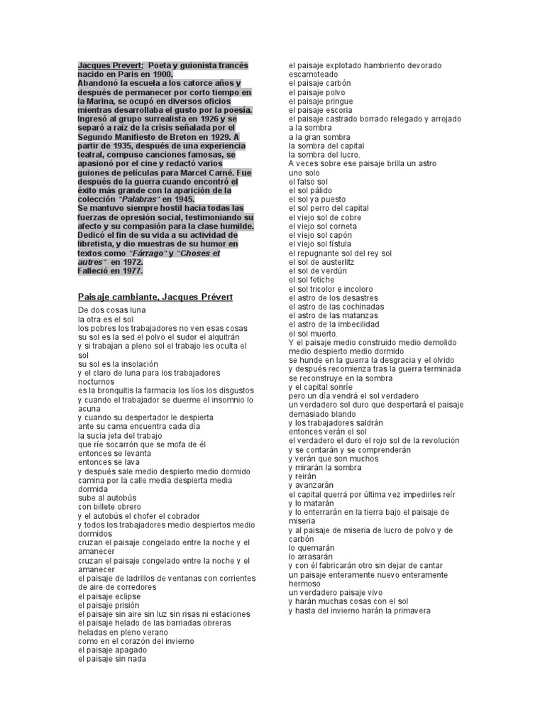 Jacques Prevert | PDF | Arte