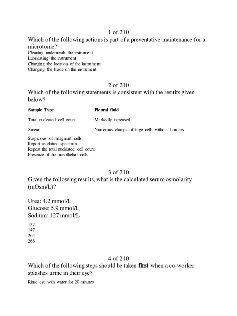 CSMLS C2 Questions | PDF | Anemia | Staining