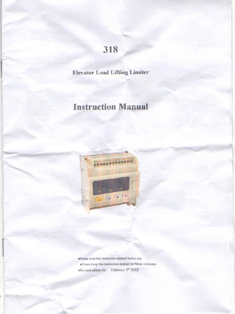 Manual - 318 Elevator Load Lifting Limiter | PDF