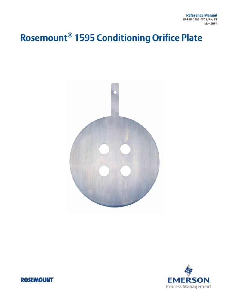 Manual Rosemount 1595 Conditioning Orifice Plate en 76148 | PDF