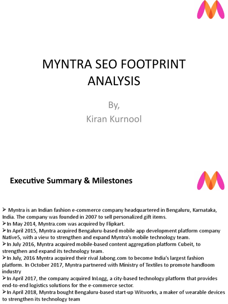 Myntra SEO Strategy and Analysis | PDF | Technology & Engineering
