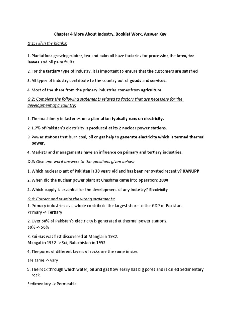 Grade 6 - Chapter 4 Answerkey | PDF | Power Station | Goods