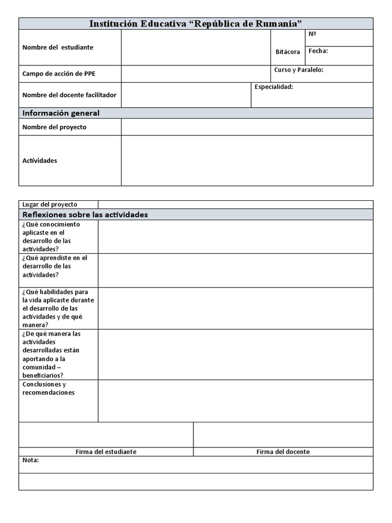 Diseño de Bitácoras | PDF