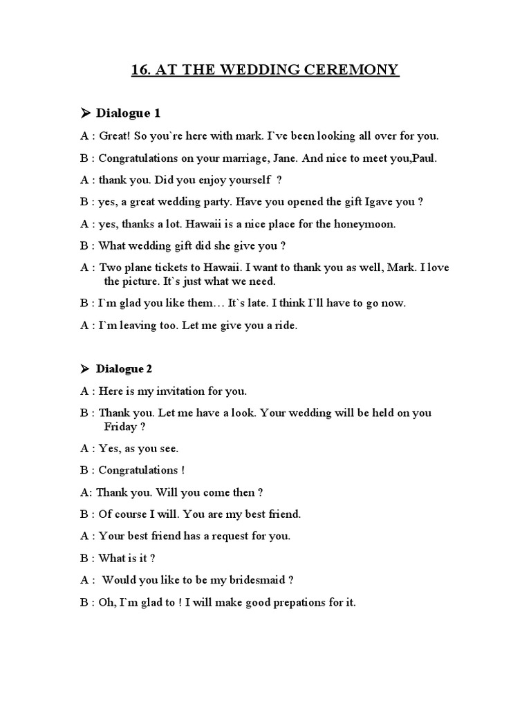 Wedding Conversations & Invitations | PDF