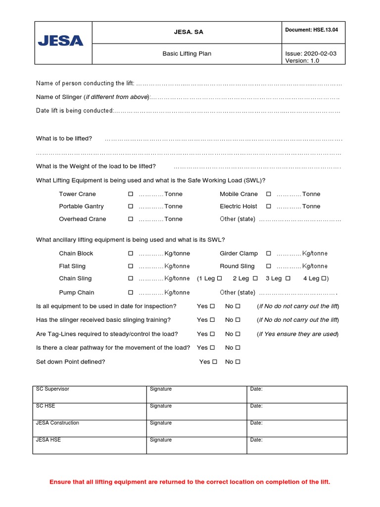 Level 1 Basic - Lifting - Plan | PDF