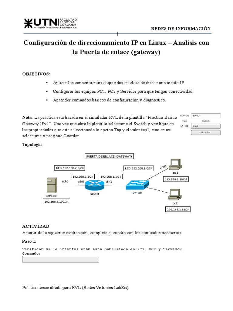 Configuracion IPv4 - Gateway | Descargar gratis PDF | Dirección IP | Enrutador (Computación)