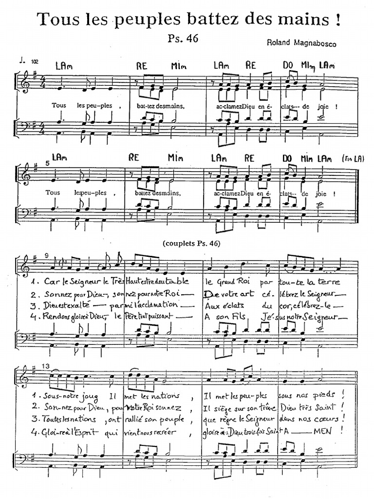 Tous Les Peuples Battez Des Mains | PDF