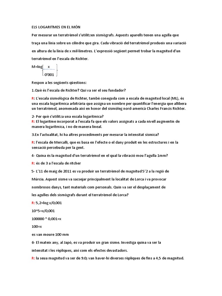 Els Logaritmes en El Món | PDF